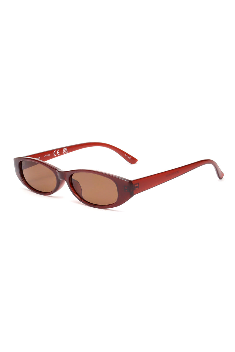 38 Red Slim Rectangle Sunnies – Rebelflow